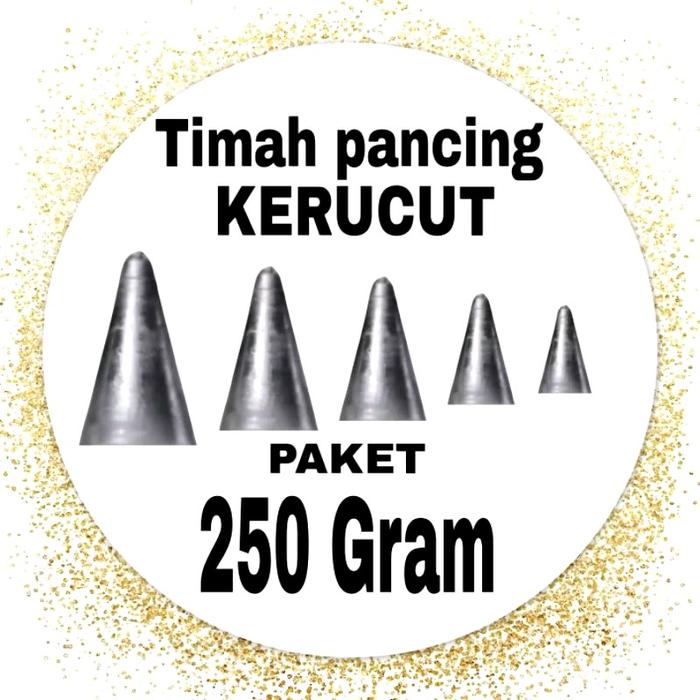 Jual Paket 250 Gram | 1/4 Kg Timah pemberat pancing ikan tipe Kerucut ...