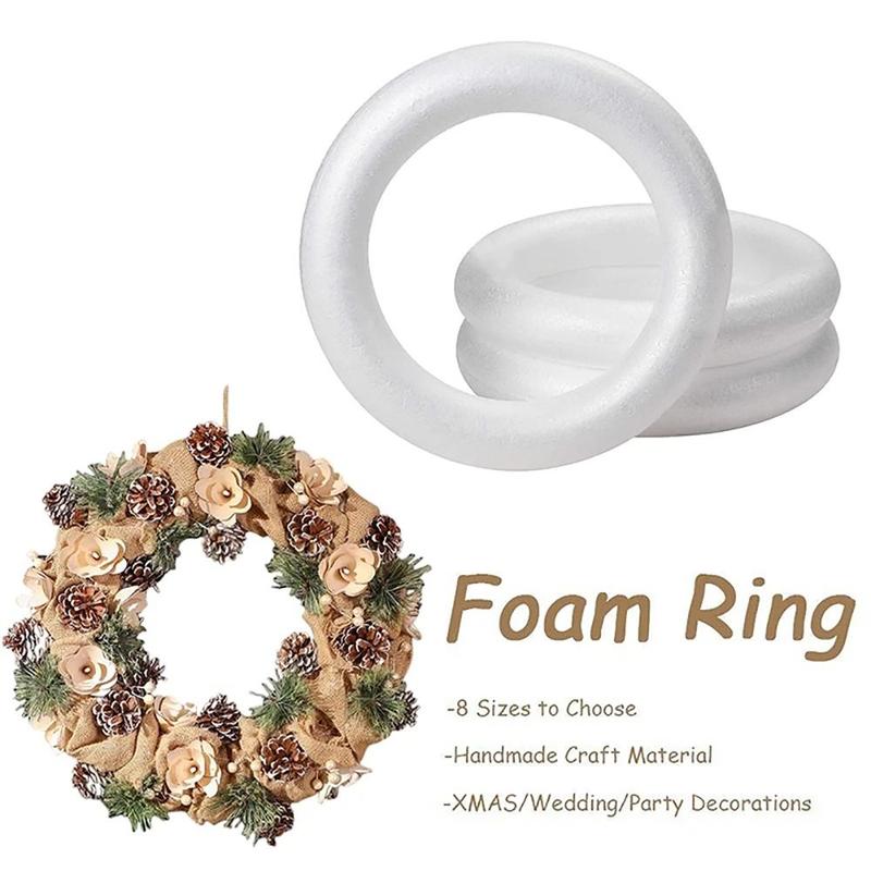 1Pcs New White Foam Ring Polystyrene Round DIY Handmade Wreath - TikTok ...