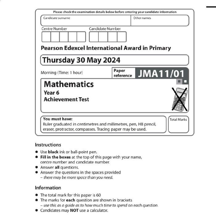 Jual Edexcel Pearson International Award in Primary Math 2022-2024 ...