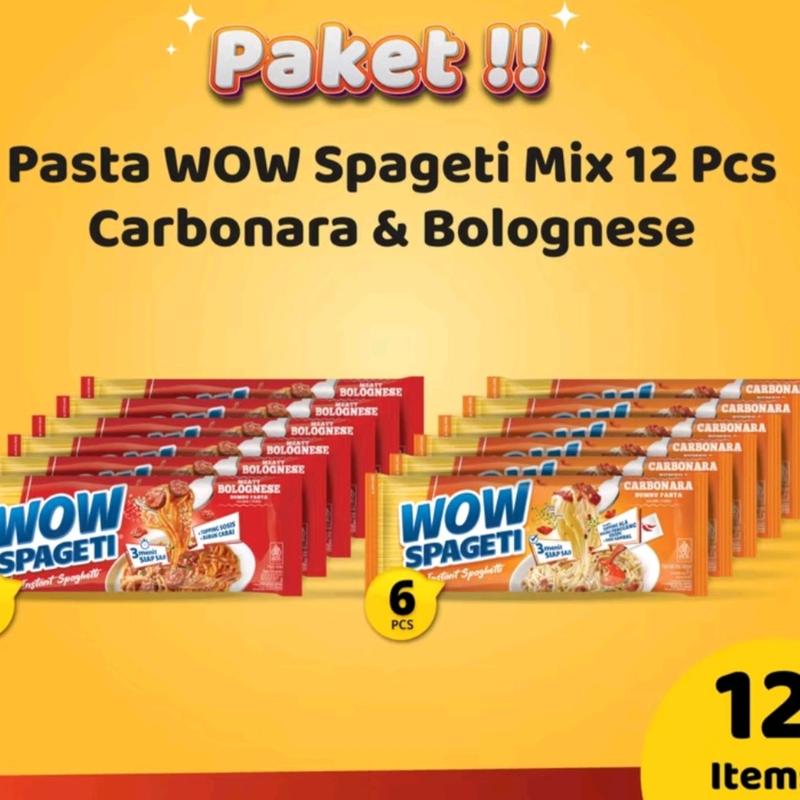 Paket 12 Pcs Pasta WOW Spageti Instant Spaghetti (2 RENCENG) - Shop ...