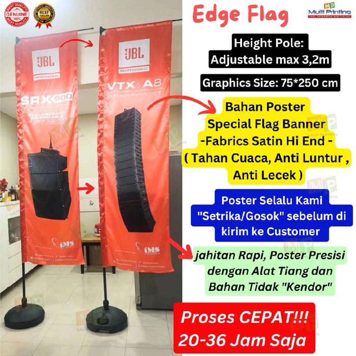 Promo Flag banner Edge / Flying Banner Edge+ cetak poster satin hi end ...