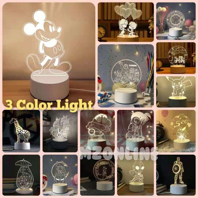 Raya LED 3D USB Creative Light Acrylic Night Light LED Lampu - TikTok Shop Malaysia