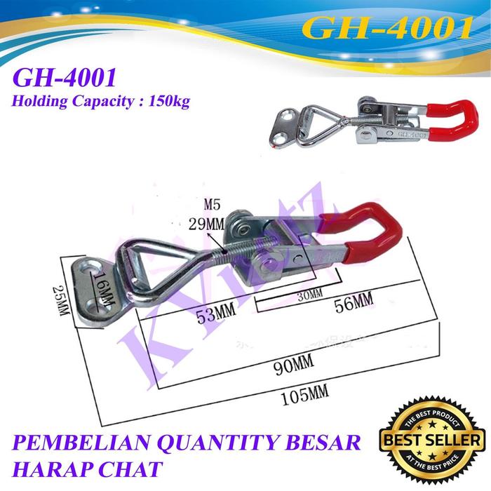 Jual Toggle Clamp Gh-4001 penjepit Bahan Metal Push-pull Type - 4001 ...