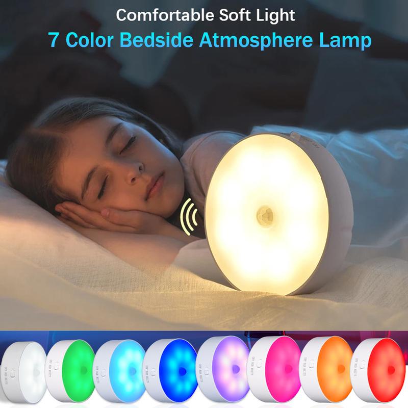 Smart Sensing RGB Bedside Lamp USB LED Colorful Night Light - TikTok ...