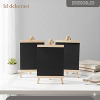 Jual ID DEKORASI Papan Tulis Mini Kapur Kayu dengan Kaki Hitam Standing ...