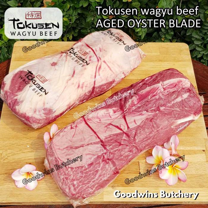 Promo Wagyu beef Tokusen OYSTER BLADE marbling MBS-5 AGED-CHILLED ...