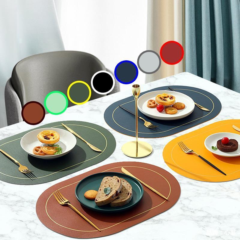 SKplus Leather Oil Resistant Anti Slip Table Mat Dinner Plat - TikTok ...