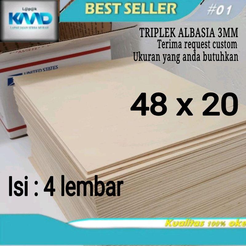 Lk - triplek 3mm albasia 48 x 20 isi : 4 lembar multiplek potongan ...