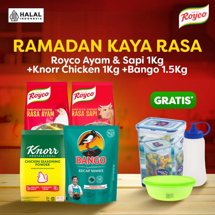 Promo [RAMADAN KAYA RASA] Royco Ayam 1Kg + Royco Sapi 1Kg + Bango 1.5Kg ...