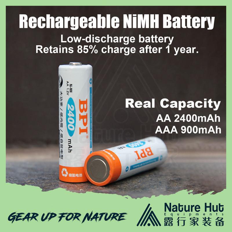 BPI Rechargeable AA AAA NiMH Battery Low Discharge 900mah 2400mah ...