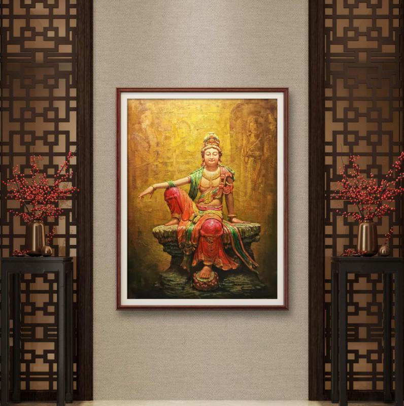Zhang Junlong's original artwork "Water Moon Guanyin" is a hand-painted ...