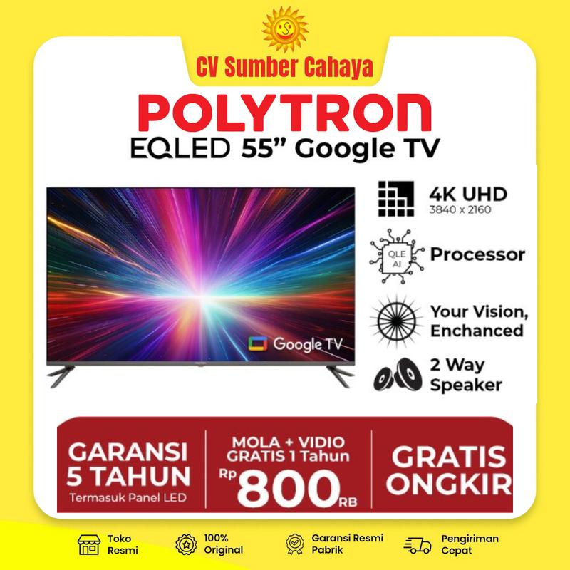 Polytron QLED Smart Google TV 55" Ultra HD 4K UHD LED QLED PLD 55QG9059 ...