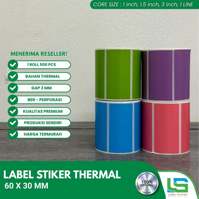 Jual STICKER LABEL BARCODE 60x30 MM THERMAL - Kuning - Jakarta Barat ...