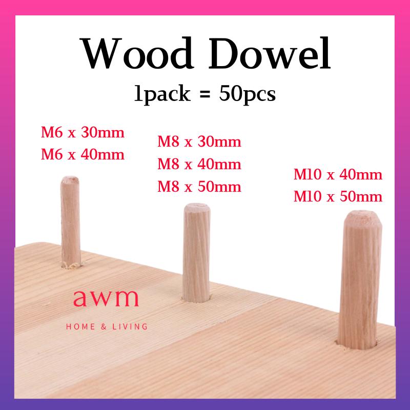 AWM Premium Wood Dowel 50pcs Pin Connector Wooden Joint Dowe - TikTok ...