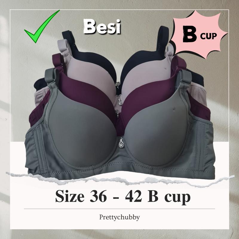 Saiz besar baju dalam wanita ade besi [36 B - 42 B] cup penu - TikTok Shop Malaysia