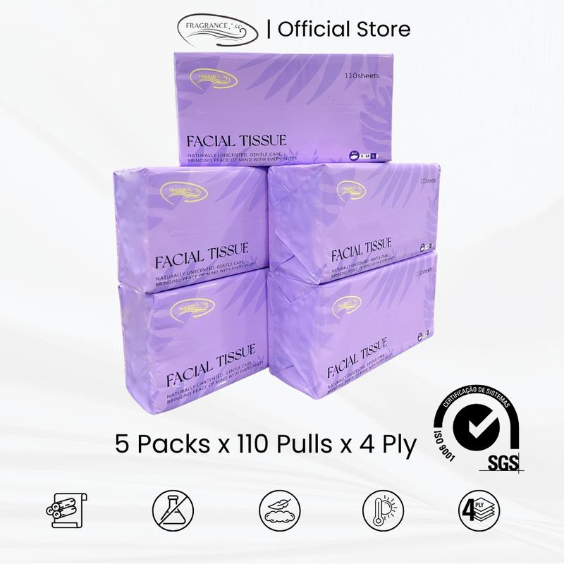 5 Packs FGC Fragrance Facial Tissue Large 4Ply （110‘s x 5 packs ...