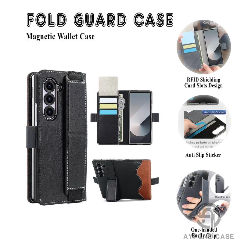 FOLD GUARD WALLET LEATHER CASE UNTUK Z FOLD 5 Z FOLD 6 Z FOLD 7 ...