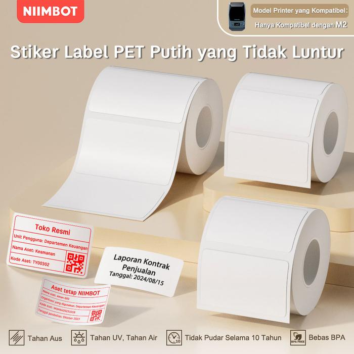 Jual Stiker Label Niimbot M2 Putih/Perak Tahan Air Tahan Minyak Tahan ...