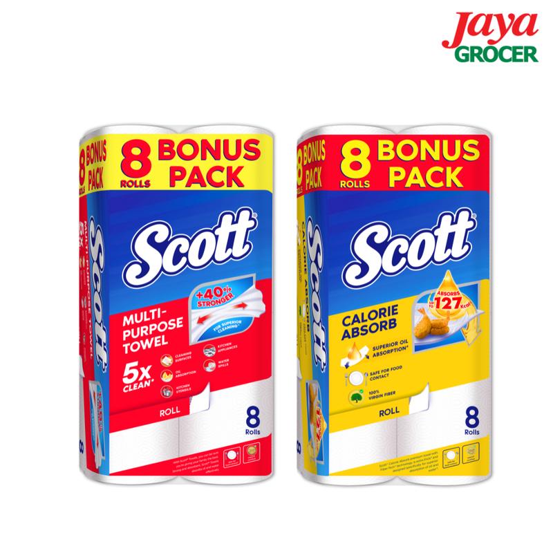 SCOTT Multipurpose/Calorie Absorb Kitchen Towel 8x50s [Assorted ...