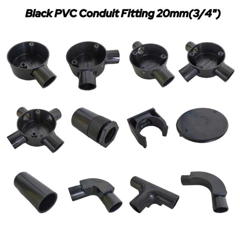 PVC Black Electrical Conduit Fitting Accessories 20mm(3/4") - TikTok ...