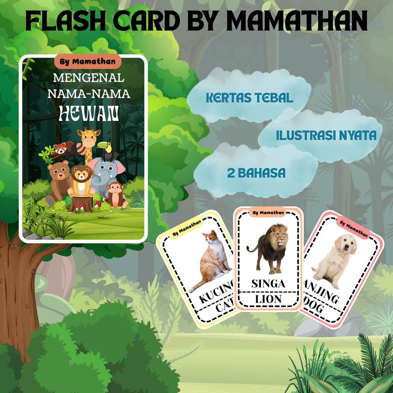 Bymamathan - Flash Card Flashcard Seri Hewan Flashcard Anak Mengenal ...