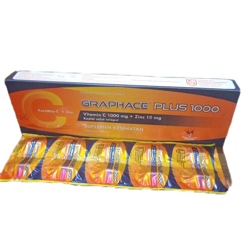GRAPHACE PLUS VIT C 1000MG PUREWAY + ZINC 10MG Harga 1 strip - Shop ...
