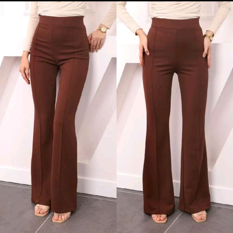 FLARE PANTS GARIS / CELANA CUTBRAY CELANA PANJANG WANITA / CELANA SCUBA ...