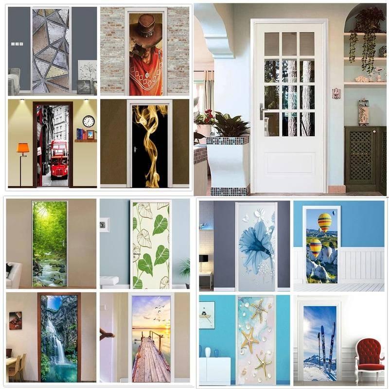 3D Simulation Gate Door Sticker Wall Paper For Living Room Bedroom ...