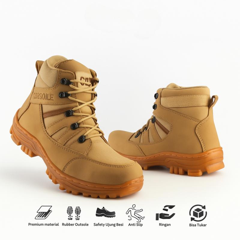Sepatu Boots Pria Ujung Besi Sepatu sapety Armor Sepatu Murah original ...