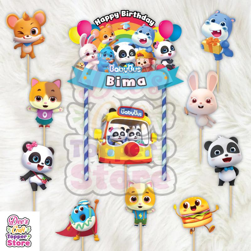 Topper Cake Baby Bus Bisa Request Nama Hiasan Kue Ulang Tahun - Shop ...