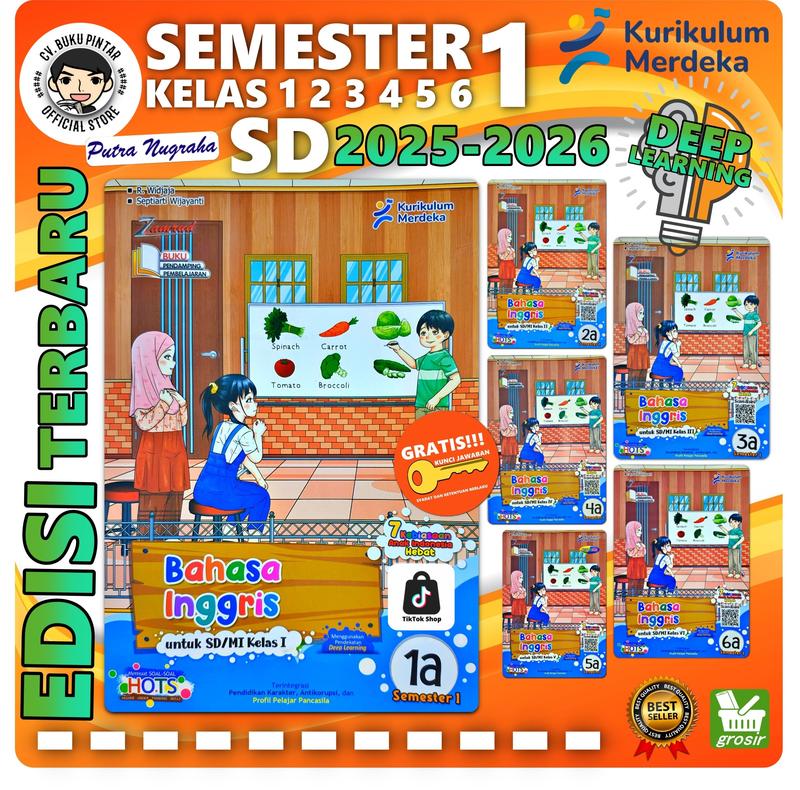 BUKU LKS BAHASA INGGRIS SD KELAS 1 2 3 4 5 6 1-6 SEMESTER 1 2025-2026 ...
