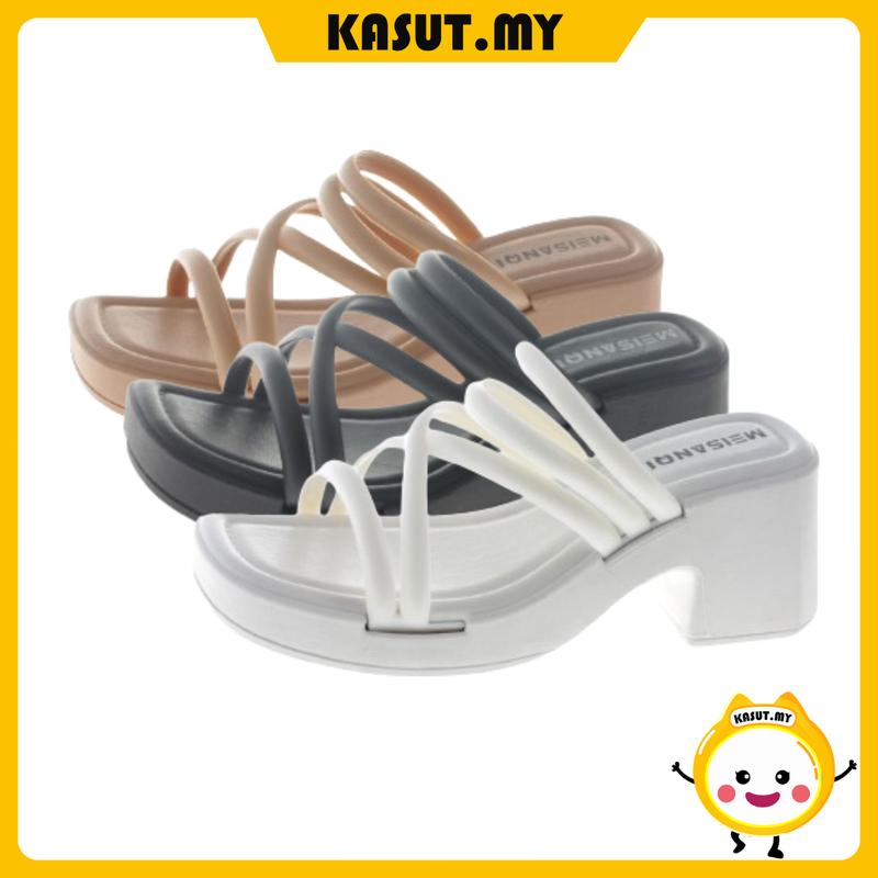 Kasut.My Sandals Women Elegant Thick Heel Cross Strap Shoes Ladies ...