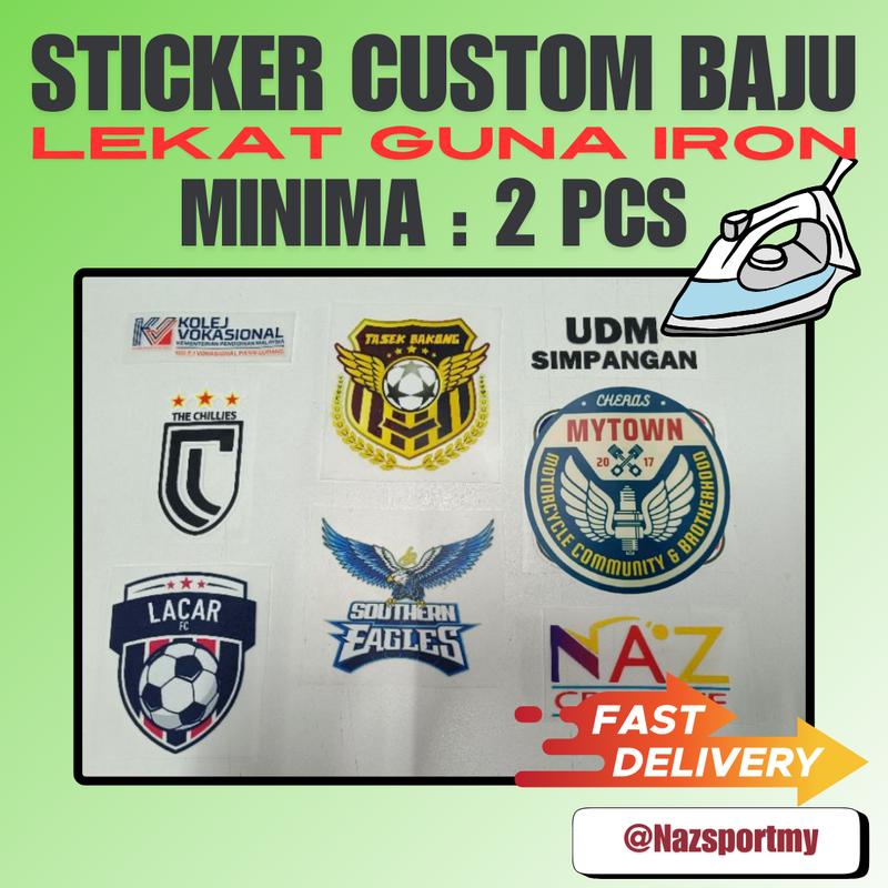 Custom Sticker Logo Baju DTF Iron on Patch Bendera Stiker Stickers ...