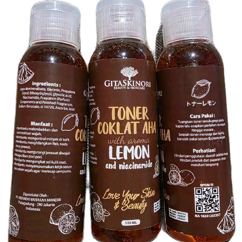 BUNDLING 3 PCS TONER COKLAT AHA LEMON 100ML TONER FLEK TONER KELUPAS ...