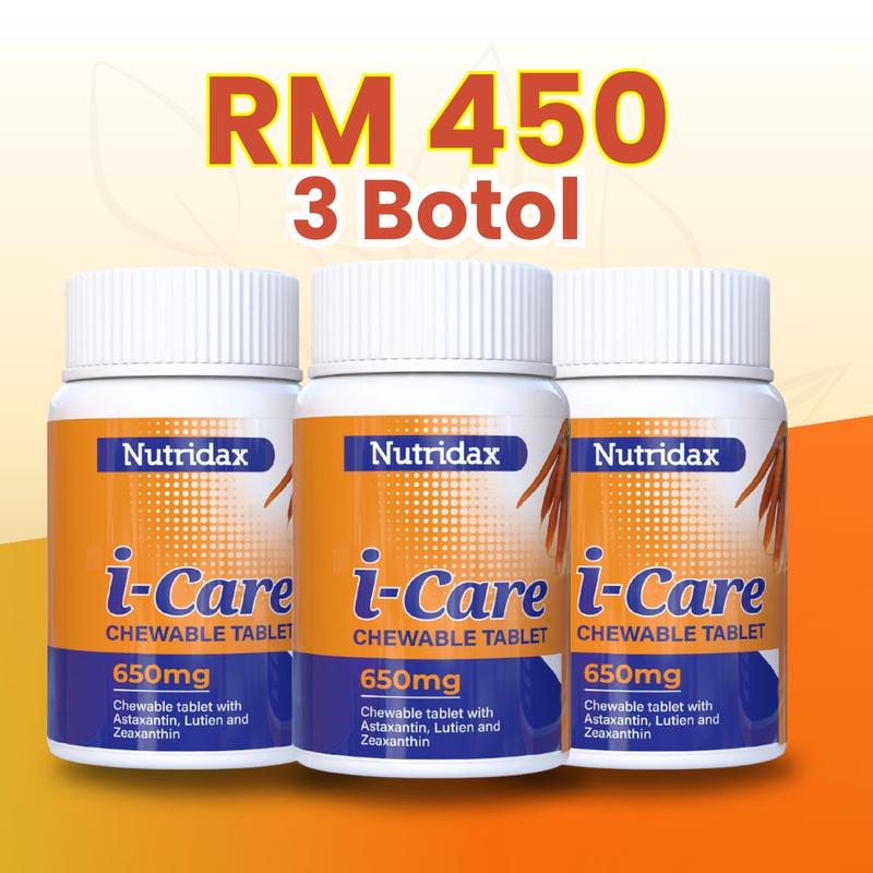 3 Botol Nutridax I-Care Tablet Kunyahan untuk Penjagaan Mata - TikTok ...