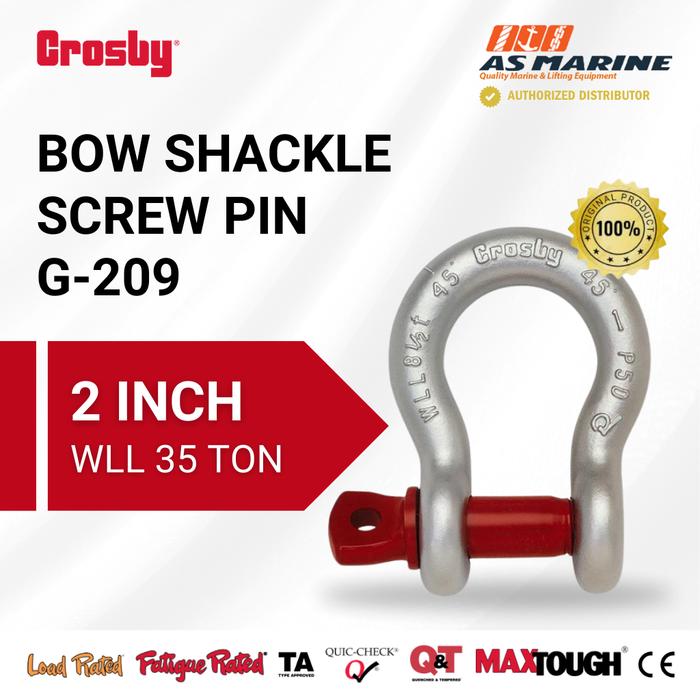 Promo CROSBY USA Bow Shackle / Segel Omega Screw Pin G209 2 Inch 35 Ton ...