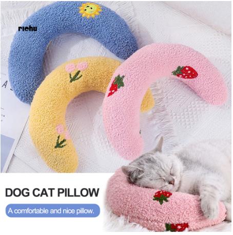 Pet Cat Pillow PP Cotton Filling Cervical Spine Protection Plush ...