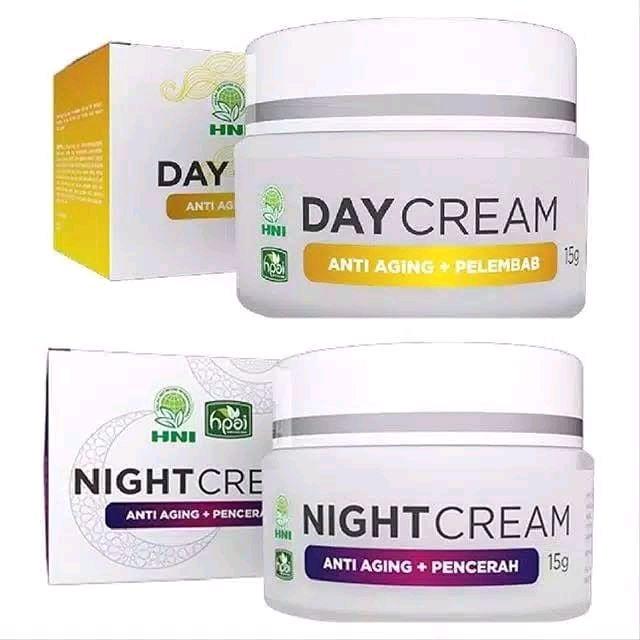 ( 1 Paket ) Beauty Day Cream & Beauty Night Cream HNI HPAI - pelindung ...