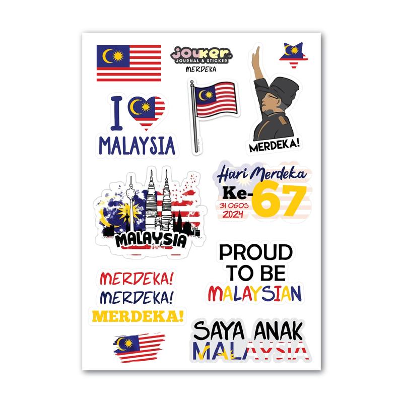 Sticker Merdeka for face / Planner / Notebook / Art / Sticker Muka Hari ...