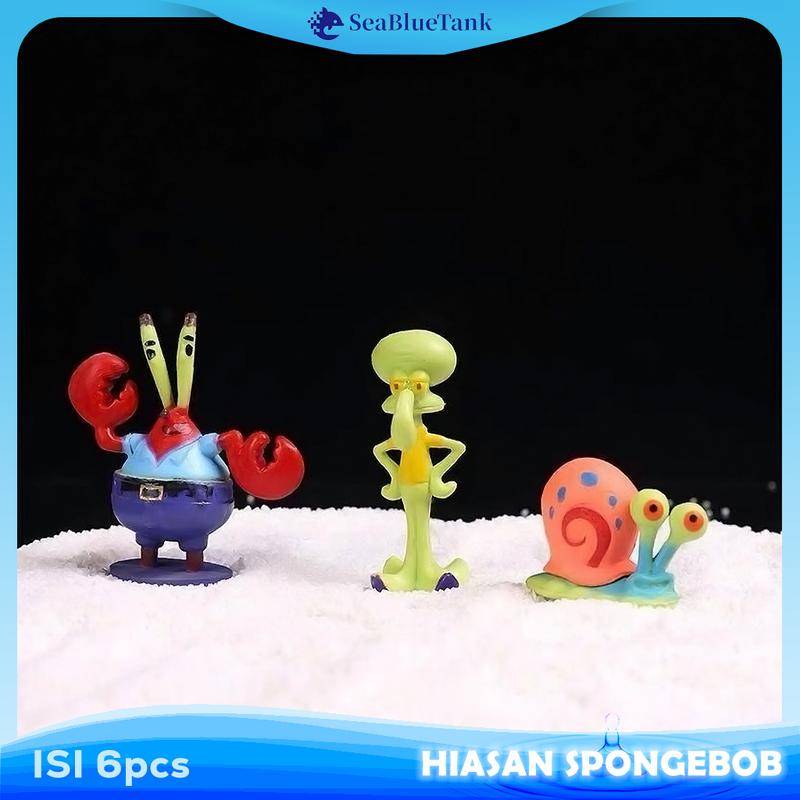 SBT Action Figure SPONGEBOB SQUAREPANTS isi 6 pcs / hiasan ornamen ...