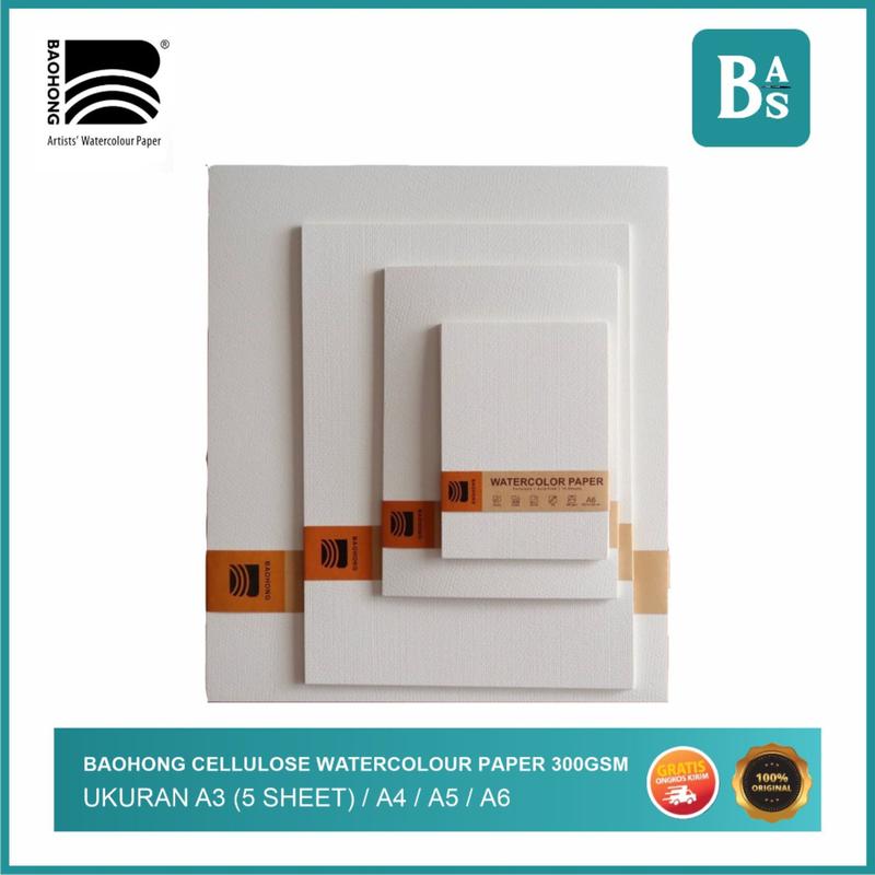 Watercolor Paper Baohong Cellulose 300gsm A3 / A4 / A5/ A6 | - Shop ...
