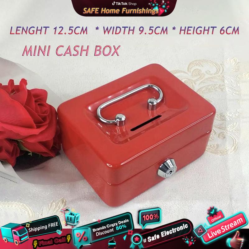 SAFE Mini Cash Box Coin Piggy Bank Money Organizer Cash Box with ...
