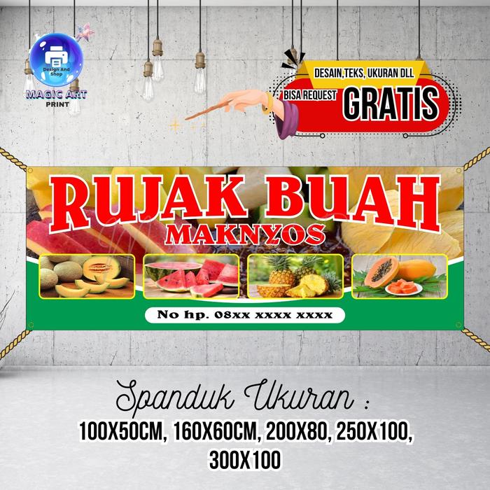 Promo SPANDUK BANNER Jualan Rujak Buah MMT Spanduk Custom 300x100 ...