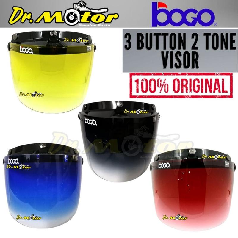 Visor Bogo 2 Tone 3 Button Dark Grey 100% original - TikTok Shop Malaysia
