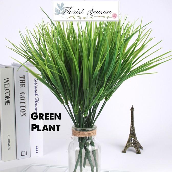 Artificial Spring Plant 37cm / Daun Hiasan Rumput Hijau Tiruan / Green ...