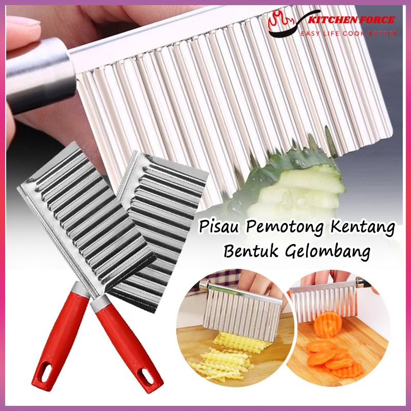 2PCS Pisau Kentang Potong Model Gelombang/Pisau Gelombang Kentang ...