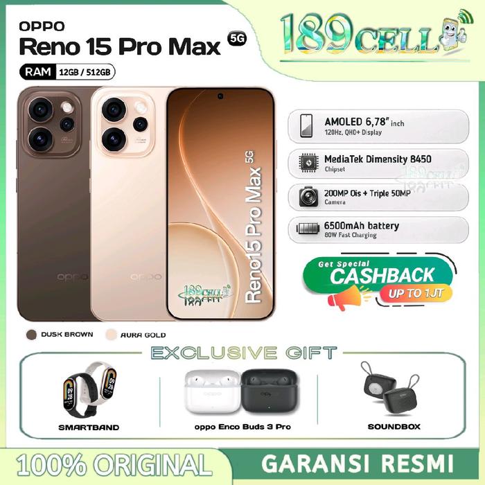 Promo Oppo Reno 15 Pro Max 5G [12/512GB] - 200MP OIS Camera, MediaTek ...
