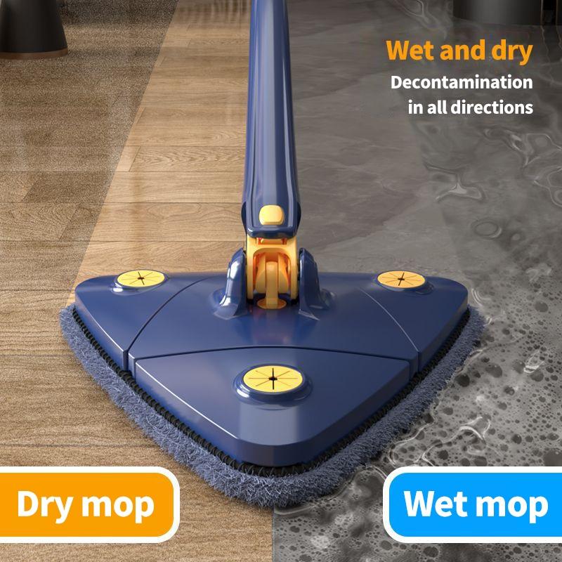 Triangular Mop 360° Rotatable Adjustable 130cm Self-extrusio - TikTok ...