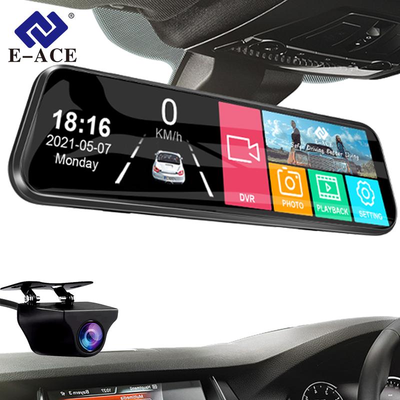 Perakam Video Cermin DVR Kereta, E-ACE, 10 Inci, Resolusi 1080P ...