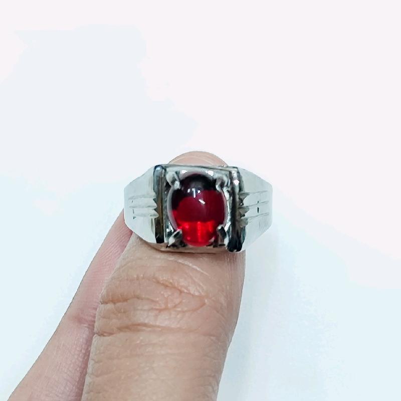 Cincin Stainless / Monel Batu Obsidian Merah Siam - Shop | Tokopedia